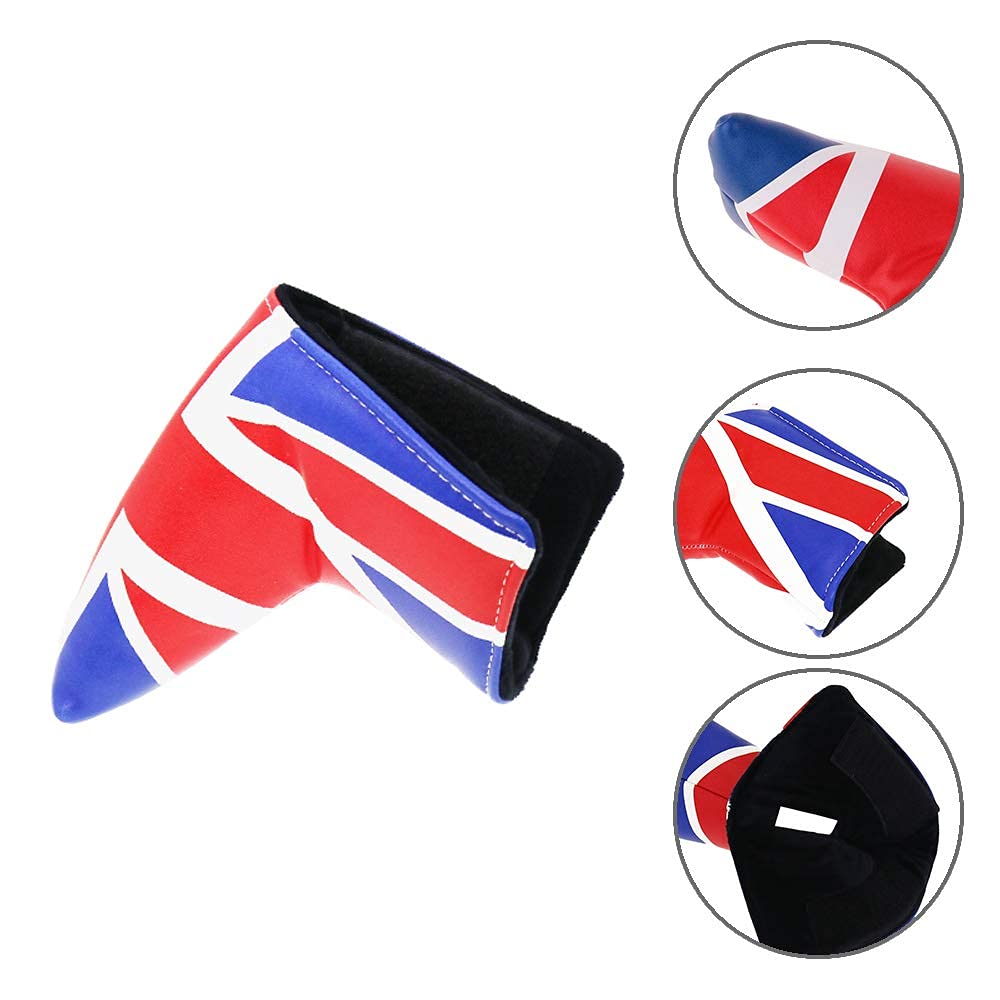 Seacloud UK Flag Blade Putter Cover PU Leather Protector for Putter Head Cover with V-Closure