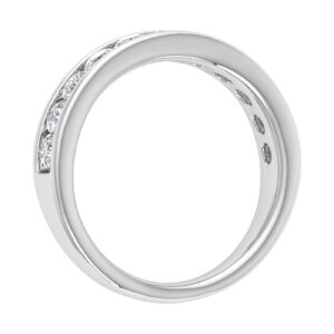 1 Carat Channel Set Diamond Wedding Band Ring in 14K White Gold - IGI Certified (Ring Size 6.5)