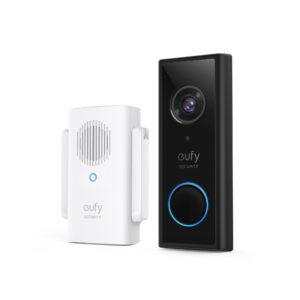 eufy Security, Video Doorbell 2K (Battery-Powered) with Chime, 2K HD, No Monthly Fee, On-Device AI for Human Detection, 2-Way Audio, 16GB Local Storage, Simple Self-Installation