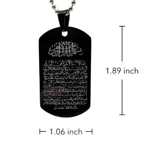 HawaiianCraftier Islam Ayatul Kursi Quran Stainless Pendant Necklace Chain Muslim Fashion Jewelry