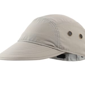 Connectyle Men's Visor Sun Hat with Neck Flap Baseball Cap for Fishing Safari Hiking Hats Light Grey