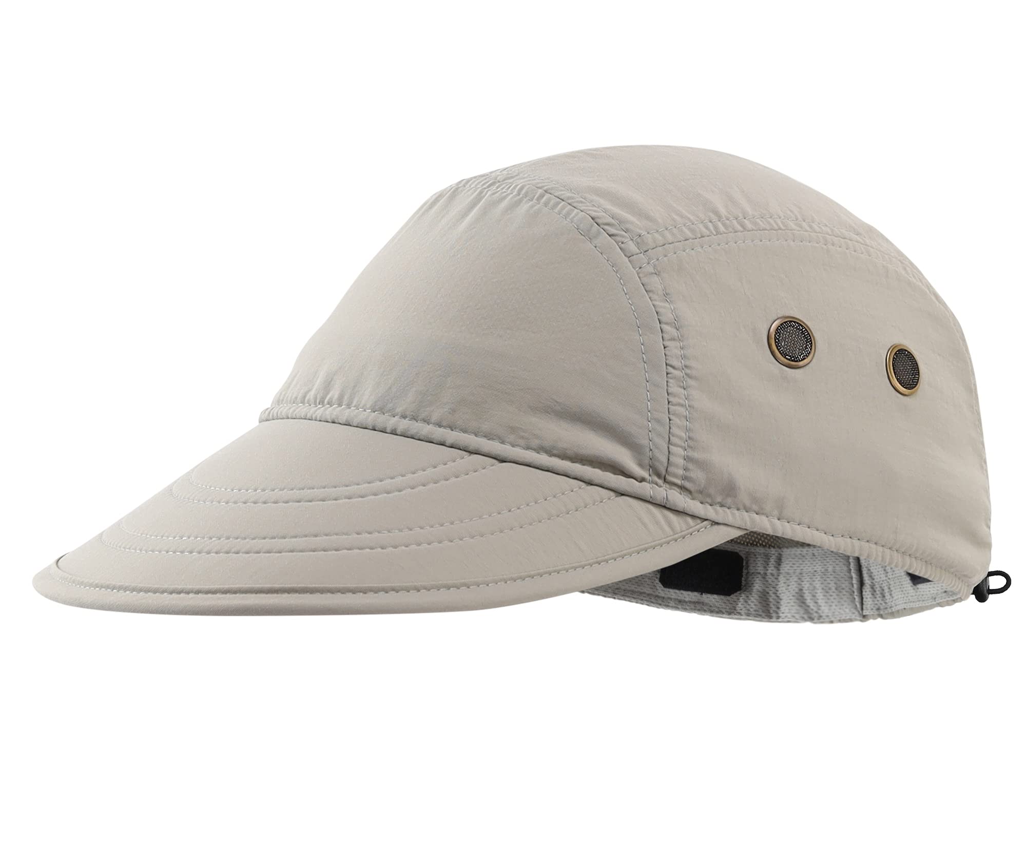 Connectyle Men's Visor Sun Hat with Neck Flap Baseball Cap for Fishing Safari Hiking Hats Light Grey