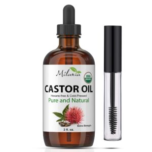 premium organic castor oil (2 fl. oz.) - pure cold-pressed beauty & skincare serum - eyelash & eyebrow hair growth enhancer