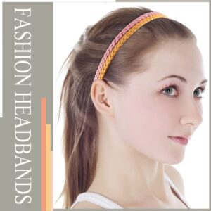 Springtime 12pcs Colorful Thin Headbands for Women 6mm Light Pigtail Skinny Hairbands for Girls Hard Teeth Headbands For Kids Teens