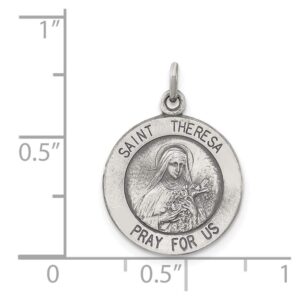 Sterling Silver Antiqued St. Theresa Medal QQC3620