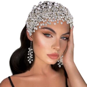 ulapan hp376 silver rhinestone wedding headpiece for women handmade bridal headband hair accessories (headwear