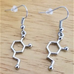 Dopamine Molecule Earrings Psychiatrist Gift Psychologist Neurologist Neurotransmitter Happy Chemical Scientist Chemistry Biology Psychiatry Jewelry Science Student Teacher Lover, (G0001)