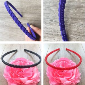 Springtime 12pcs Colorful Thin Headbands for Women 6mm Light Pigtail Skinny Hairbands for Girls Hard Teeth Headbands For Kids Teens