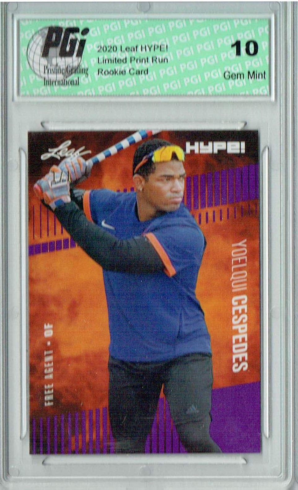 Yoelqui Cespedes 2020 Leaf HYPE! #42A Purple Blank Back 1/1 Rookie Card PGI 10