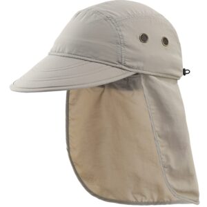 Connectyle Men's Visor Sun Hat with Neck Flap Baseball Cap for Fishing Safari Hiking Hats Light Grey