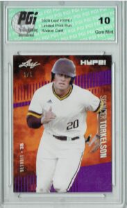 spencer torkelson 2020 leaf hype! #41a purple blank back 1/1 rookie card pgi 10