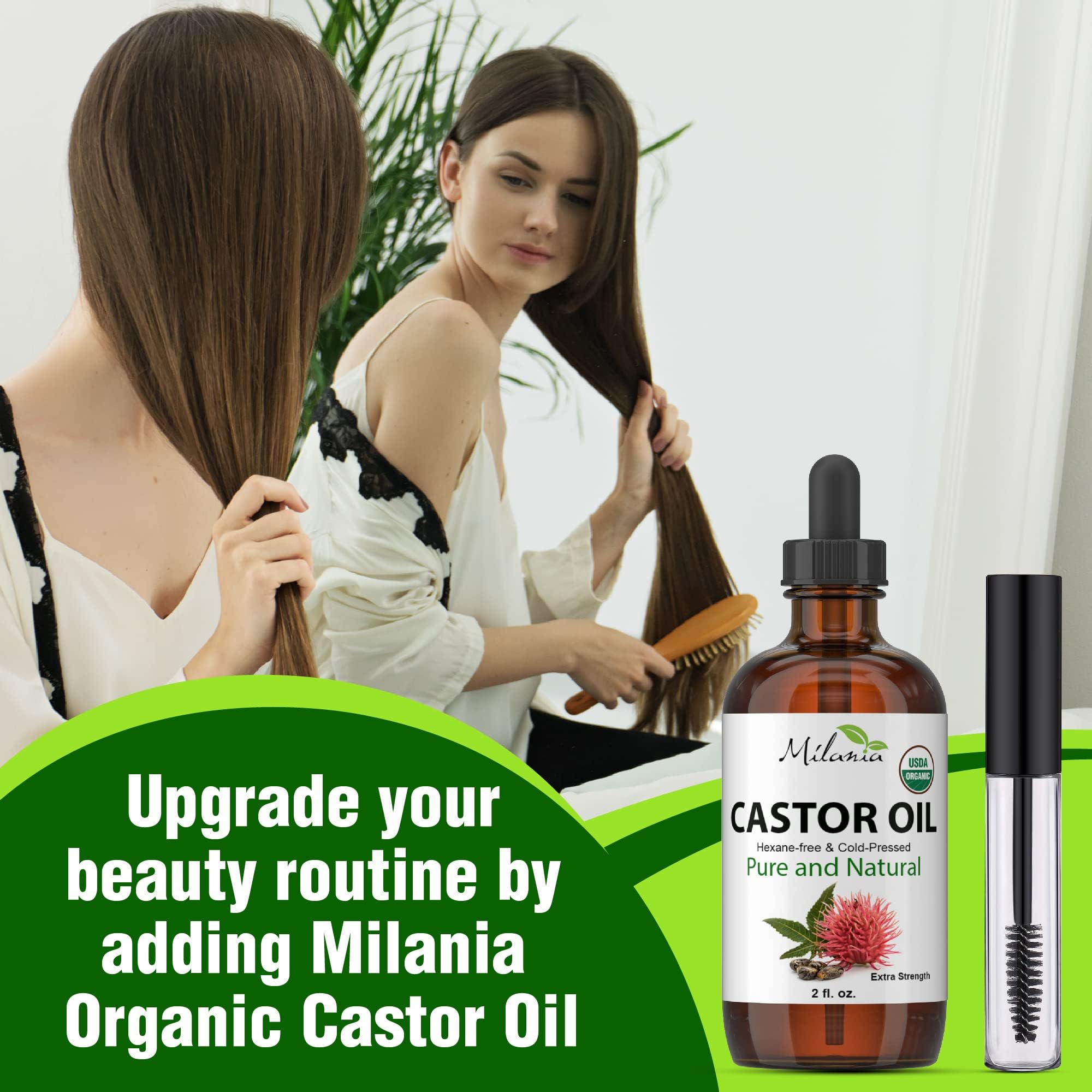 Premium Organic Castor Oil (2 fl. oz.) - Pure Cold-Pressed Beauty & Skincare Serum - Eyelash & Eyebrow Hair Growth Enhancer