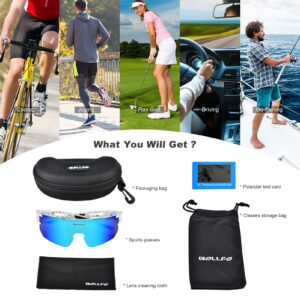 BOLLFO Cycling Sunglasses, UV 400 Eye Protection Polarized Eyewear for Men Women