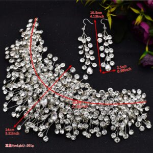 ULAPAN HP376 Silver Rhinestone Wedding Headpiece for Women Handmade Bridal Headband Hair Accessories (Headwear