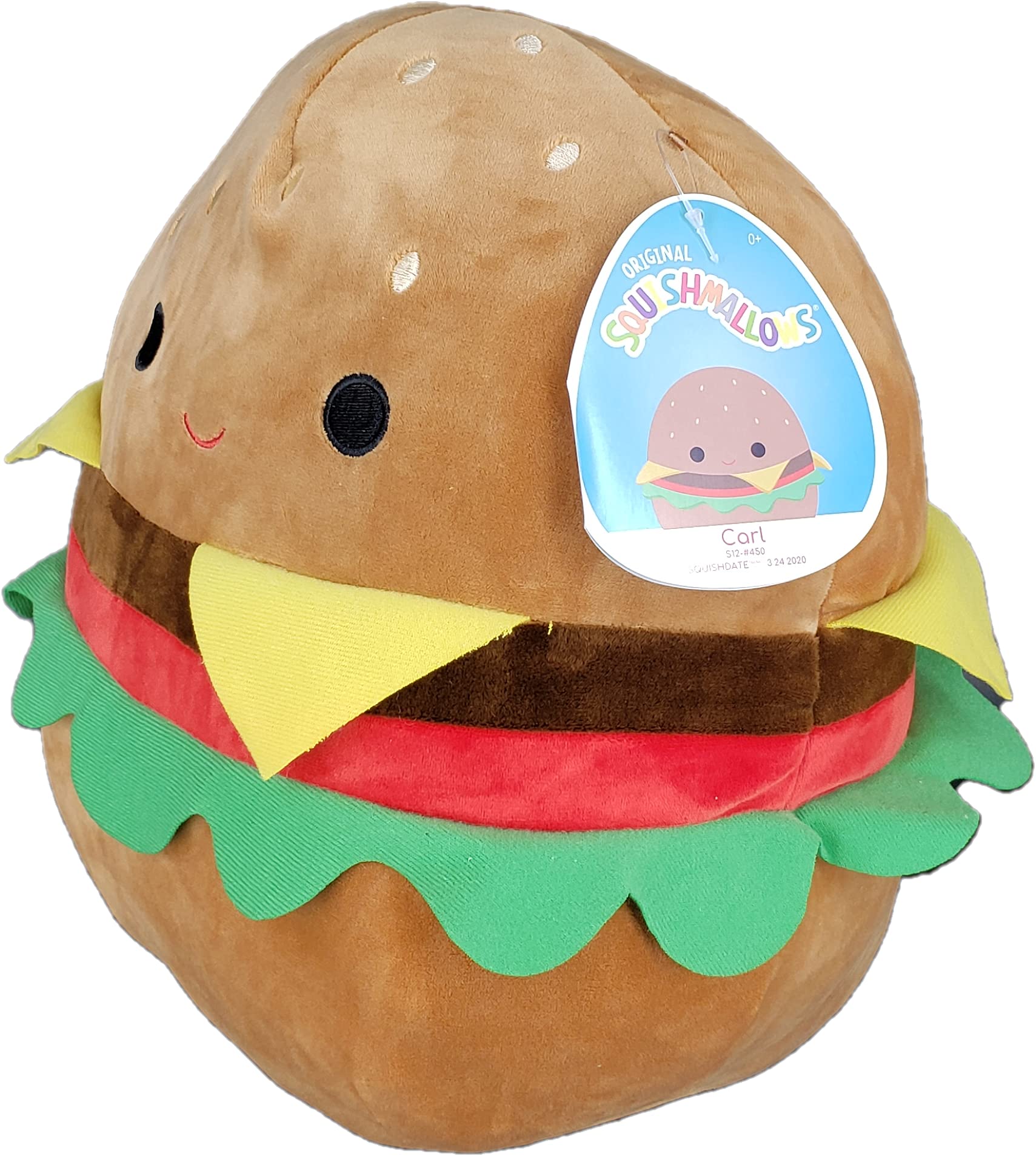 SQUISHMALLOW KellyToys -12 Inch (30cm) - Carl The Cheeseburger - Super Soft Plush Toy Animal Pillow