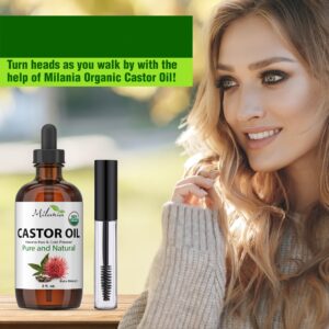 Premium Organic Castor Oil (2 fl. oz.) - Pure Cold-Pressed Beauty & Skincare Serum - Eyelash & Eyebrow Hair Growth Enhancer