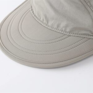 Connectyle Men's Visor Sun Hat with Neck Flap Baseball Cap for Fishing Safari Hiking Hats Light Grey