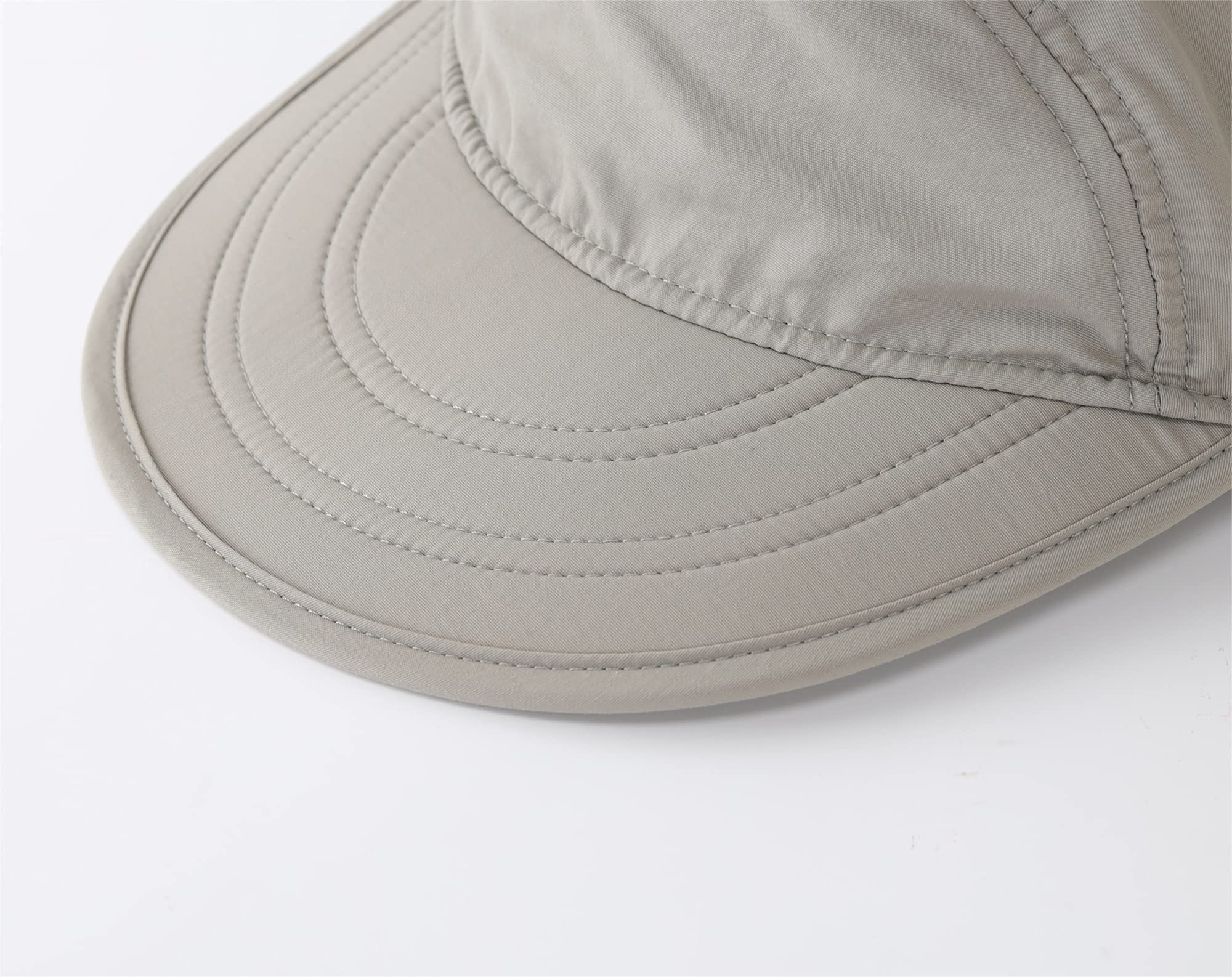 Connectyle Men's Visor Sun Hat with Neck Flap Baseball Cap for Fishing Safari Hiking Hats Light Grey