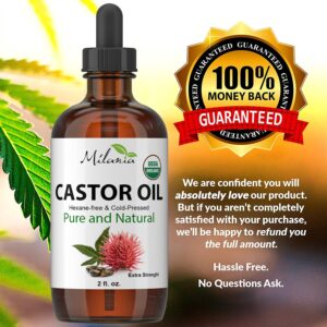 Premium Organic Castor Oil (2 fl. oz.) - Pure Cold-Pressed Beauty & Skincare Serum - Eyelash & Eyebrow Hair Growth Enhancer