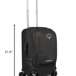 Osprey Transporter Hybrid Carry On Luggage, 4 Spinner Wheels, 22"/36L, Black