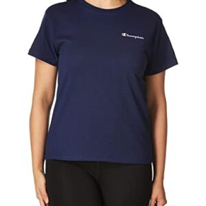 Champion, Classic Short Sleeve T-Shirt, Lightweight Tee for Women, Logo (Plus Size Available), Athletic Navy Script, 4X