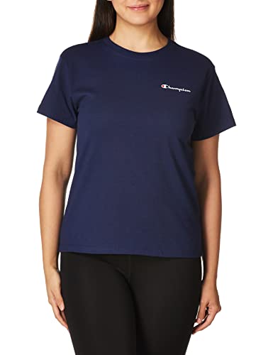 Champion, Classic Short Sleeve T-Shirt, Lightweight Tee for Women, Logo (Plus Size Available), Athletic Navy Script, 4X