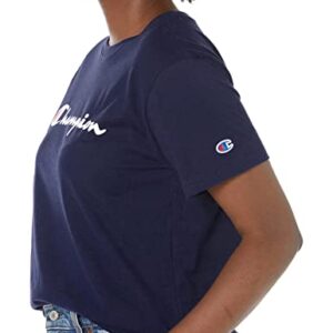 Champion, Classic Short Sleeve T-Shirt, Lightweight Tee for Women, Logo (Plus Size Available), Athletic Navy Script, 4X