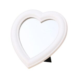 binaryabc heart makeup mirror cosmetic mirror wall desktop mirror bedroom mirror,valentines day gift(white)