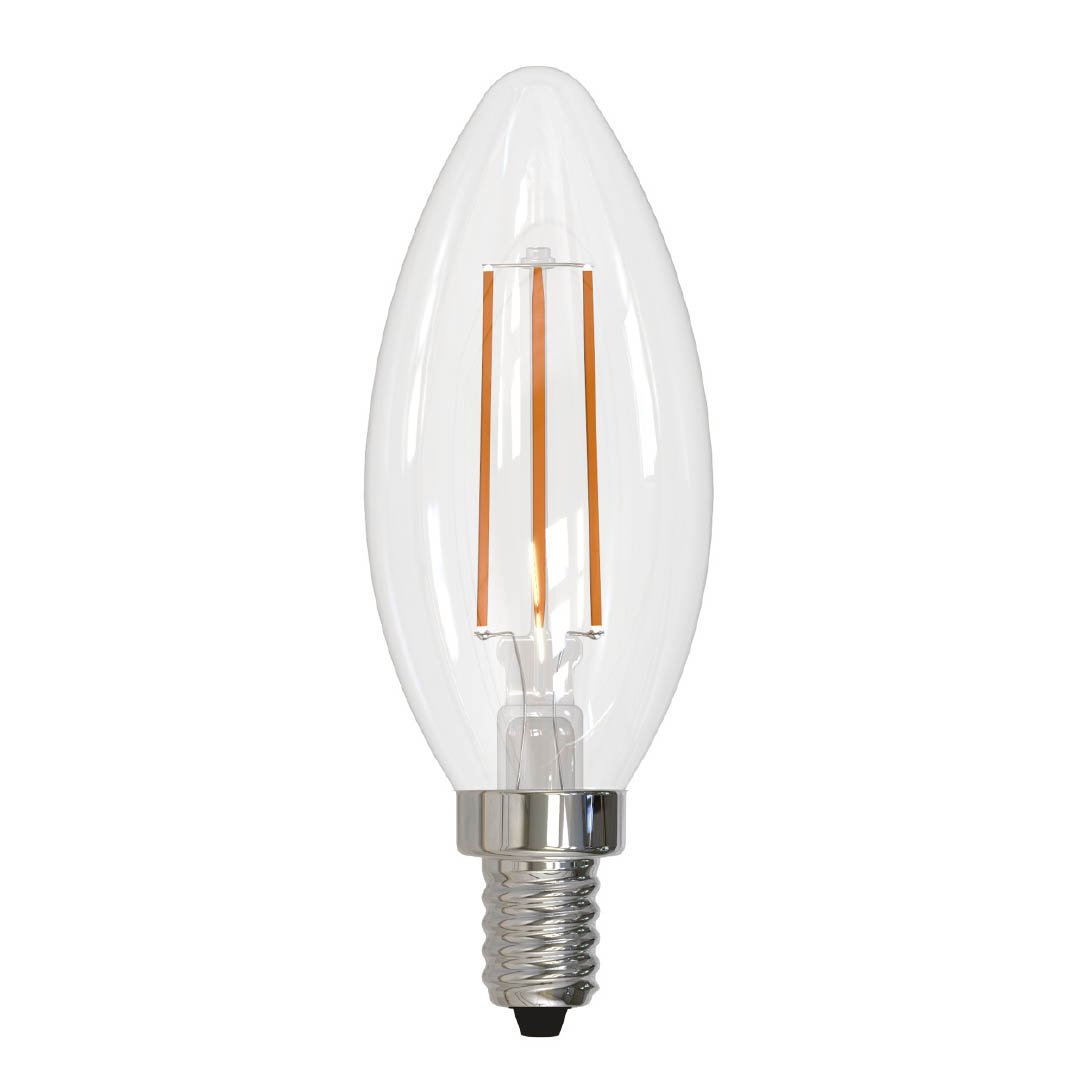 Bulbrite (Pack of 10) Item 776626, High Lumen Higher Equivalency, 5 Watt Clear B11 LED Filament Light Bulb, E12 Candelabra Base, 2700K 500 Lumens, LED5B11/27K/FIL/E12/3 10-Pack