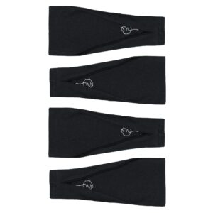 maven thread women's no-slip sweat-wicking headband for exercise and yoga, 4-pack (black basics)