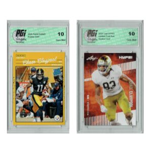 2) chase claypool 2020 leaf hype! #40 panini #20 retro rated rookie card lot pgi