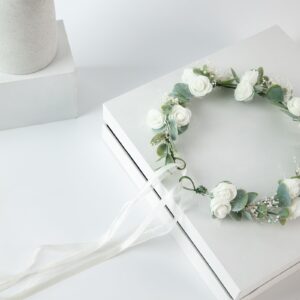 FIDDY898 Flower Crown Floral Wreath Headband Floral Crown Wedding Festivals Photo Props Headpiece F01