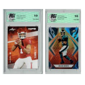 2) jalen hurts 2020 phoenix #114 fanatics & leaf hype# 28 rookie card lot pgi 10