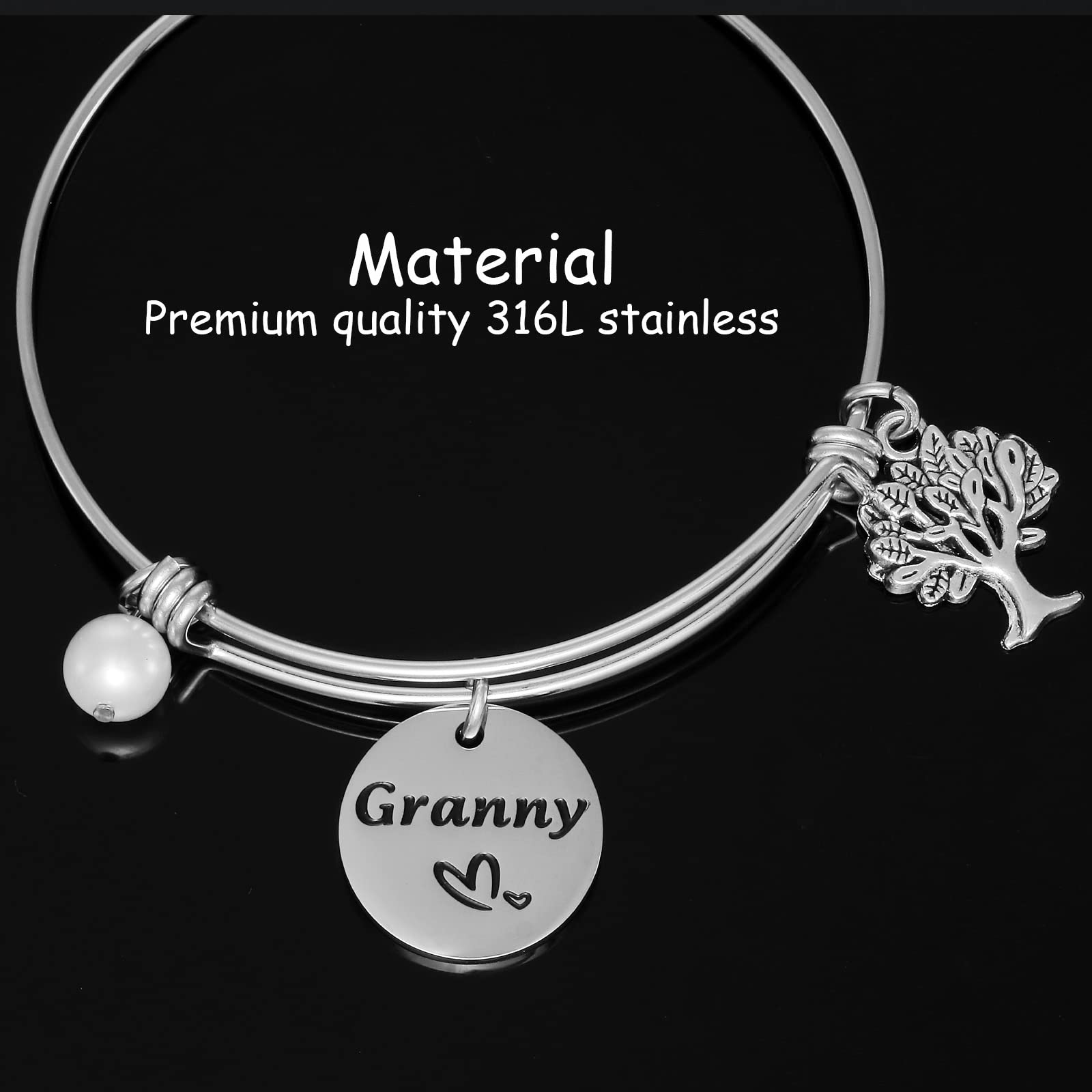 HUTIMY Gifts for Granny Bracelet Granny Mothers Day Gifts Granny Charm Jewelry Granny Bracelets