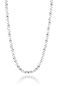 miabella italian 925 sterling silver handmade 3mm bead ball strand chain necklace for women, made in italy (length 16 inch (x-small))