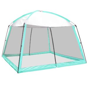 GREGIN Screen House Room 11x11 Ft Mesh Net Tent Canopy Shelter Gazebo, Easy Setup & Waterproof & Sunshade, Suitable for Camping Trip, Backyard, Beach, Picnic - Blue