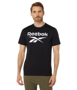 reebok men's standard big logo tee, black, large