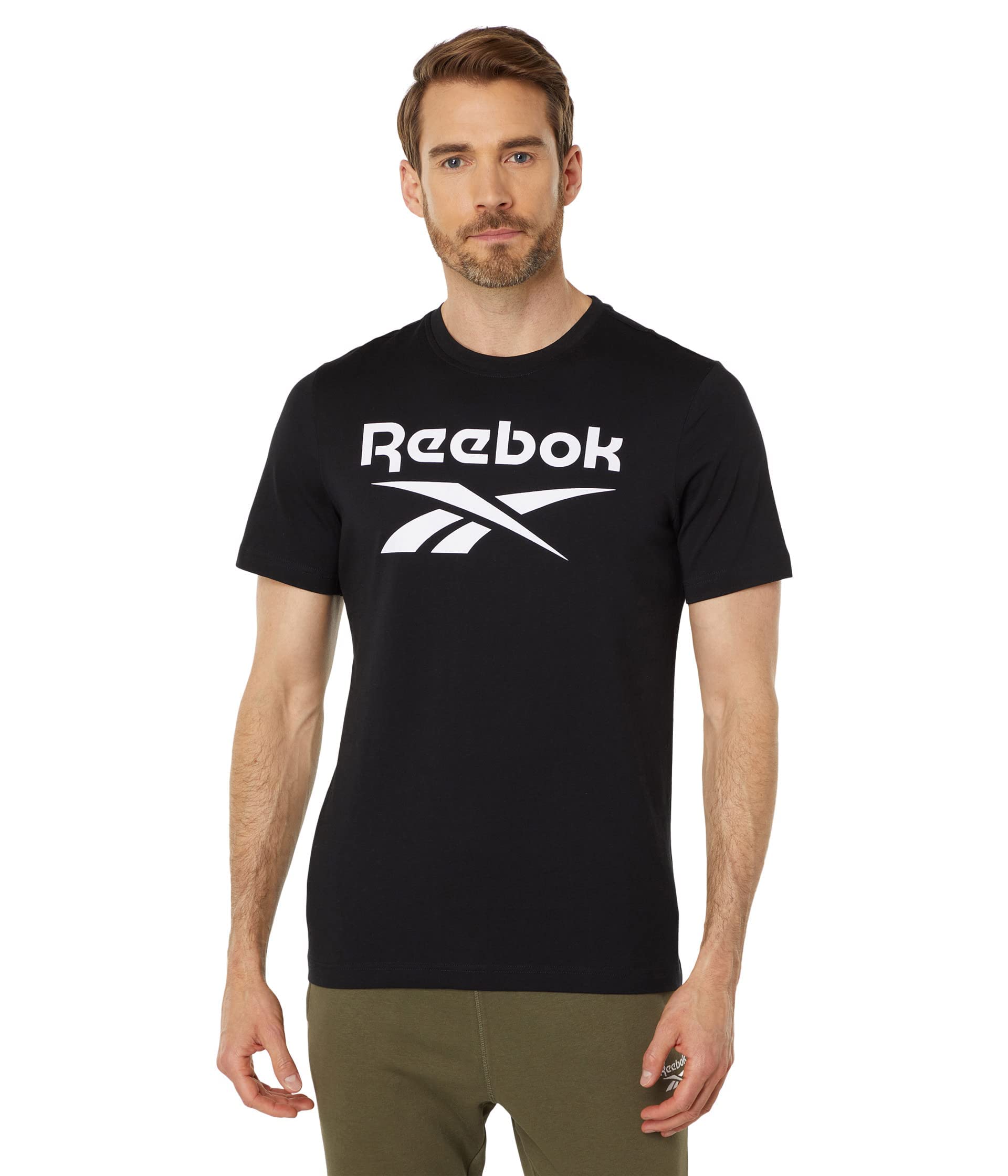 Reebok Men's Standard Big Logo Tee, Black, Large