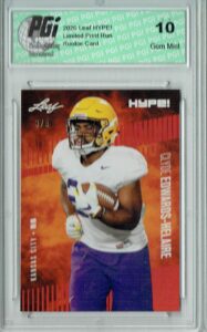 clyde edwards-helaire 2020 leaf hype! #36a red sp only 5 made rookie card pgi 10