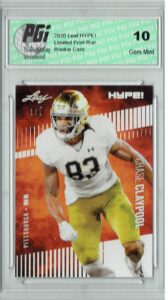 chase claypool 2020 leaf hype! #40 white blank back 1/1 rookie card pgi 10