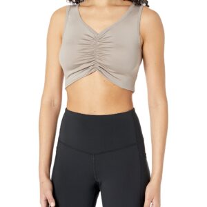 Reebok Women's Standard Crop Tank, Boulder Grey/Ruched, Medium