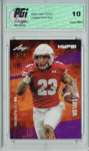 jonathan taylor 2020 leaf hype! #38 purple sp, only 10 made rookie card pgi 10