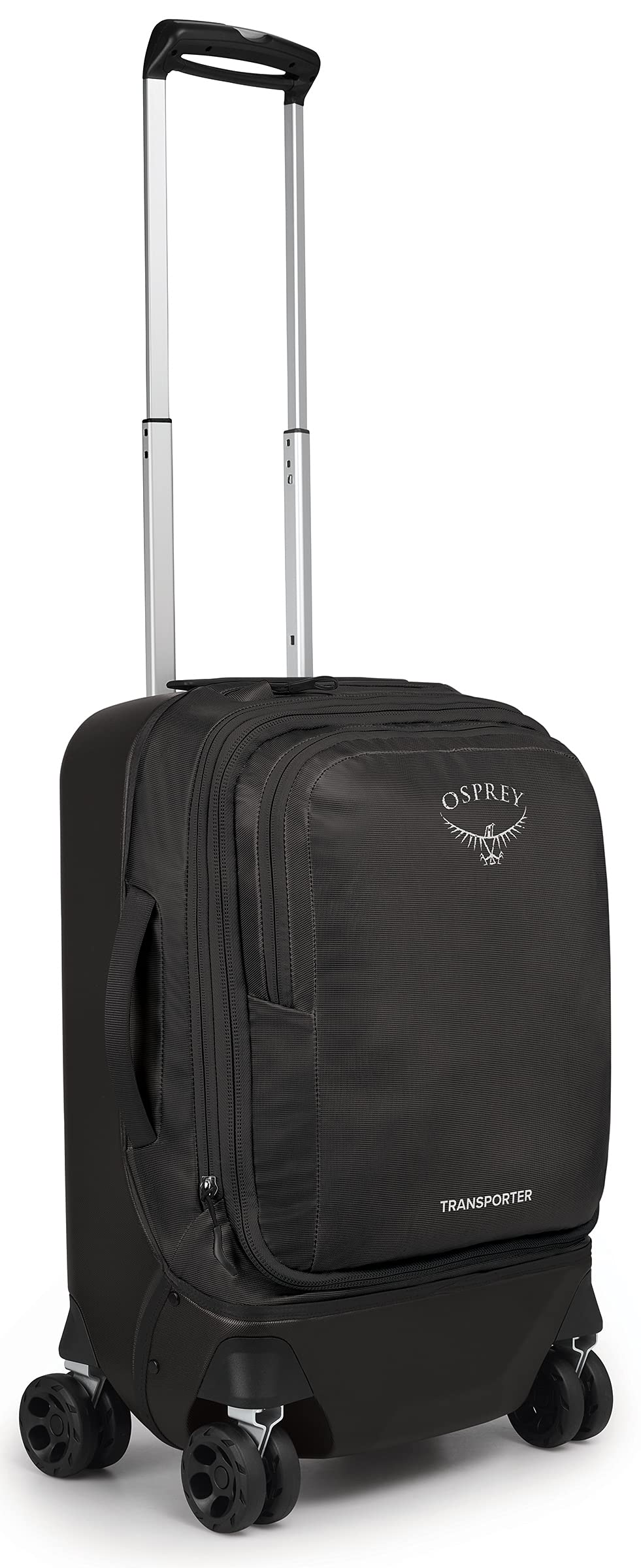 Osprey Transporter Hybrid Carry On Luggage, 4 Spinner Wheels, 22"/36L, Black