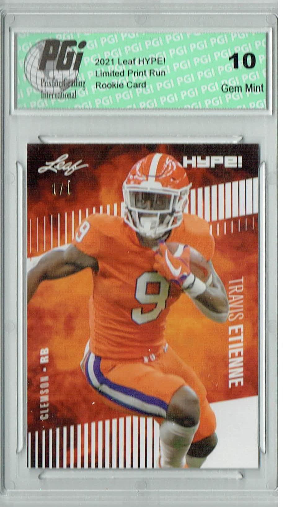 Travis Etienne 2021 Leaf HYPE! #53 White Blank Back 1/1 Rookie Card PGI 10