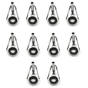 heyous 10pcs fishing rod tip repair kit fishing rod guides top tips diy eye rings stainless steel frames ceramics guide ring