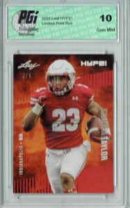 jonathan taylor 2020 leaf hype! #38 red sp, only 5 made rookie card pgi 10