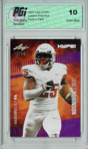 james robinson 2020 leaf hype! #39 purple sp, only 10 made rookie card pgi 10