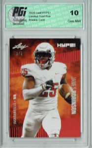 james robinson 2020 leaf hype! #39 red sp, only 5 made rookie card pgi 10