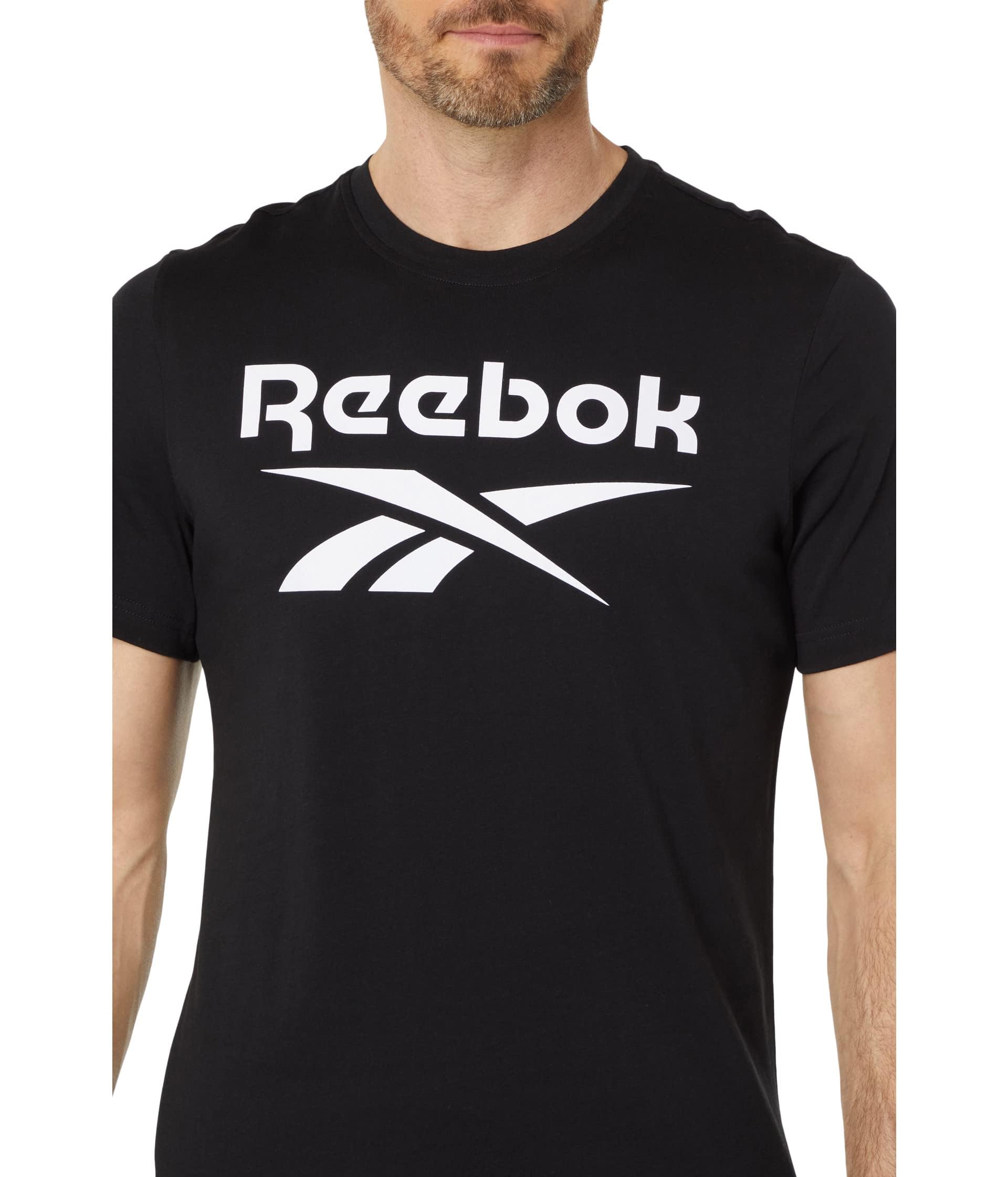 Reebok Men's Standard Big Logo Tee, Black, Large