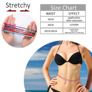 ORAZIO 32Pcs Waist Beads For Women Colorful Body Chains Set Elastic African Belly Beads Waist Beads Weight Loss Beaded Summer Bikini Jewelry